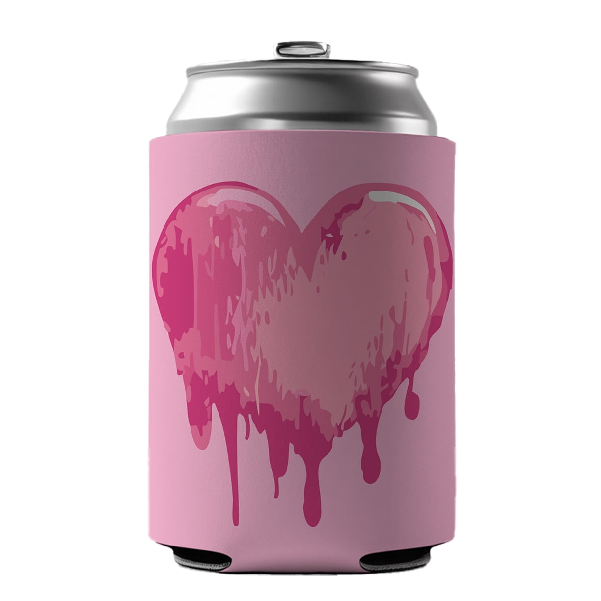 Bleeding Heart Pink Drink Beer Soda Insulated Sleeve Holder Can Cooler ...