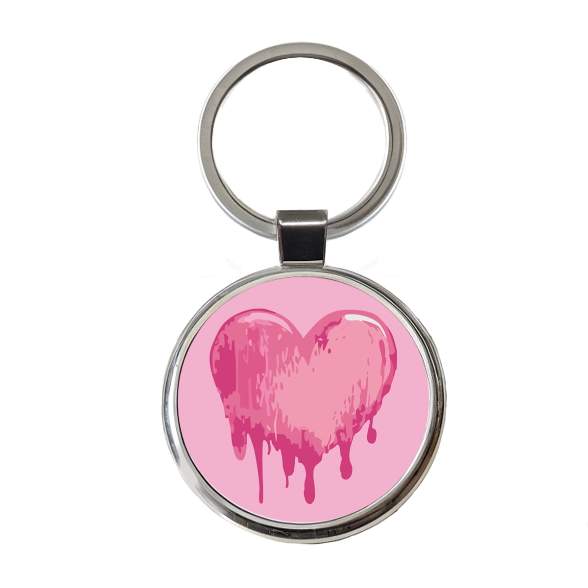 Bleeding Heart Pink Metal Round Keychain - Walmart.com