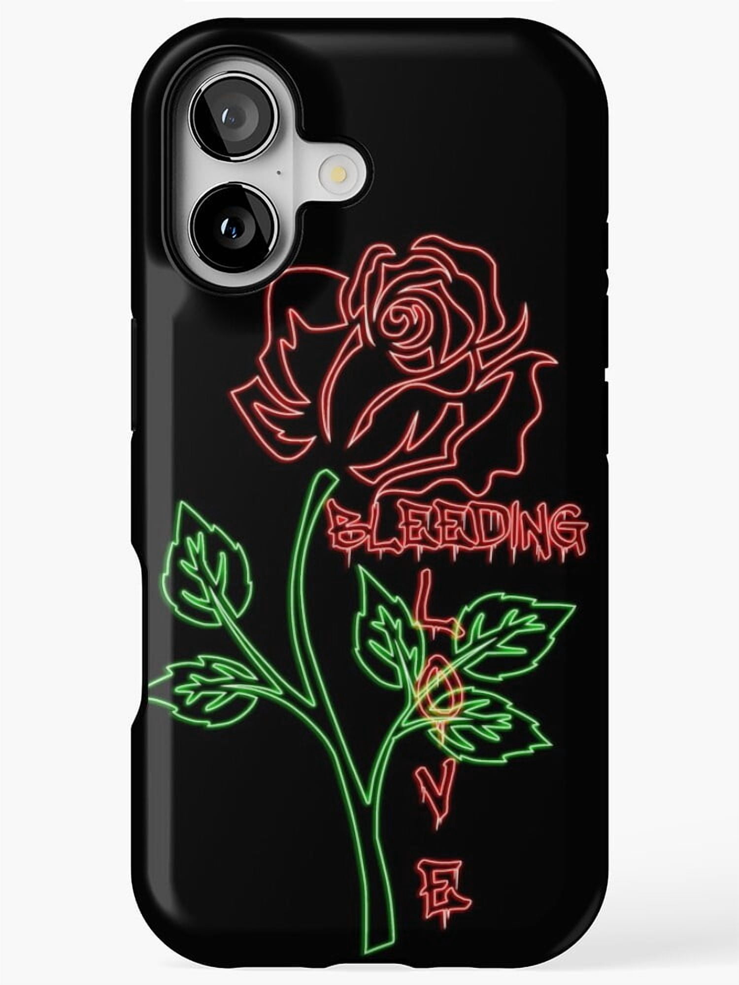 Bleeding Love Neon Song Quote Phone Case for iPhone 11 12 13 14 15 16 ...