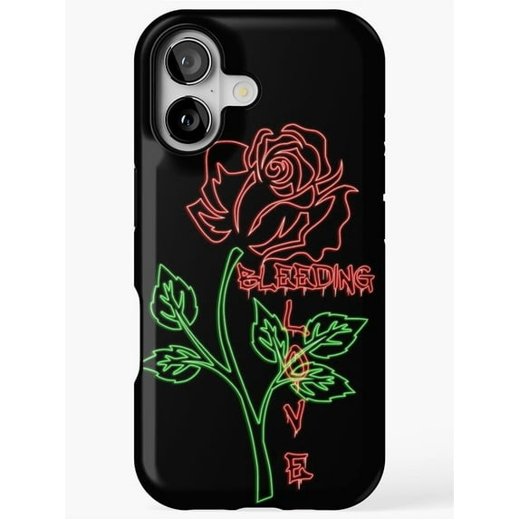 Bleeding Love Neon Song Quote Phone Case for iPhone 11 12 13 14 15 16 ...