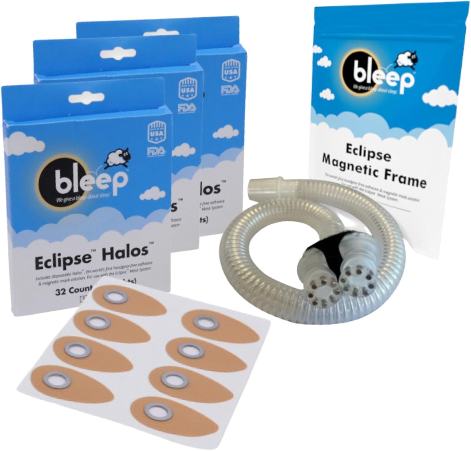 Bleep | Eclipse Magnetic Frame & 96 Halos - 48-Day Supply - MagSeal Ports for Eclipse Frame ...
