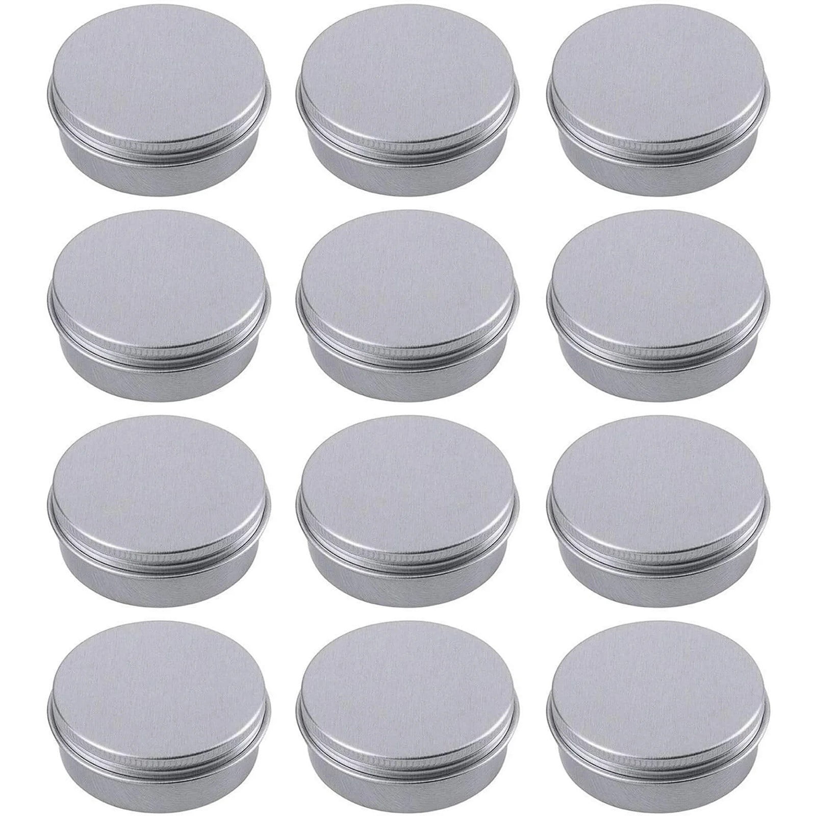 Blekii 12 Pack 30ml Aluminum Tin Jar - Refillable Screw Lid Round ...
