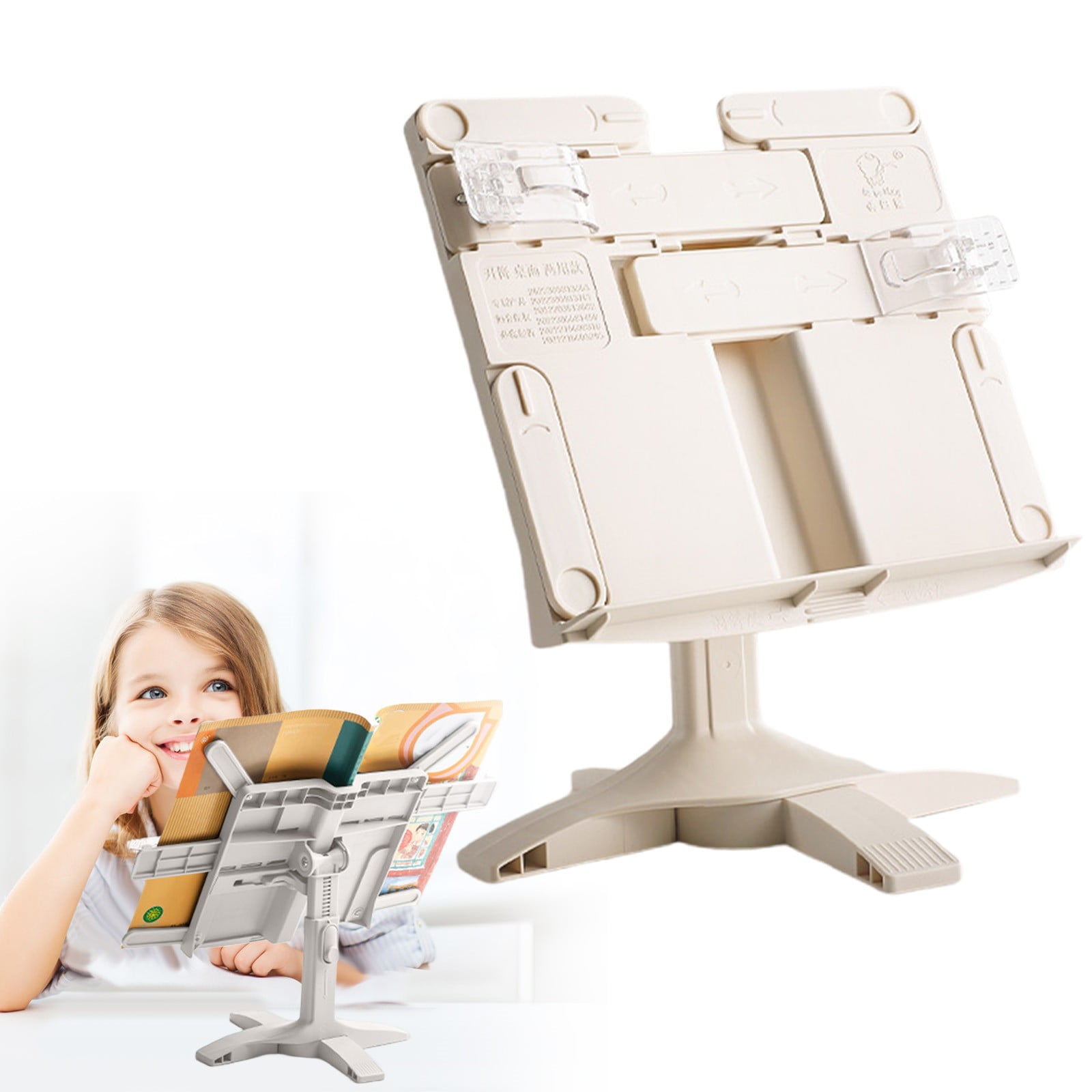 Blekii 2025 Adjustable Height/Angle Book Holder with Page Clip, Stable ...
