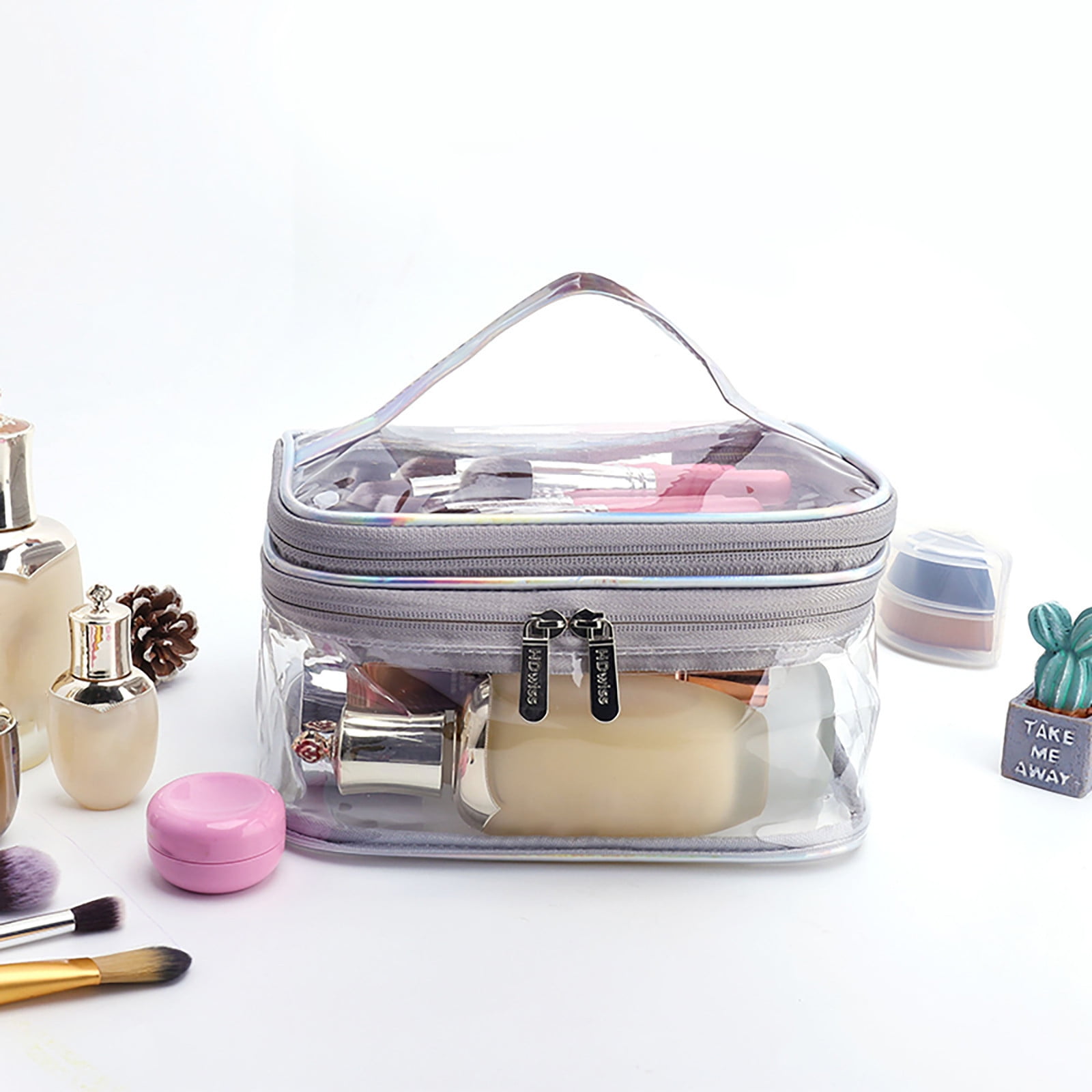 Blekii Clear PVC Zipper Bag - Multicolor Design, Reflects Personal ...