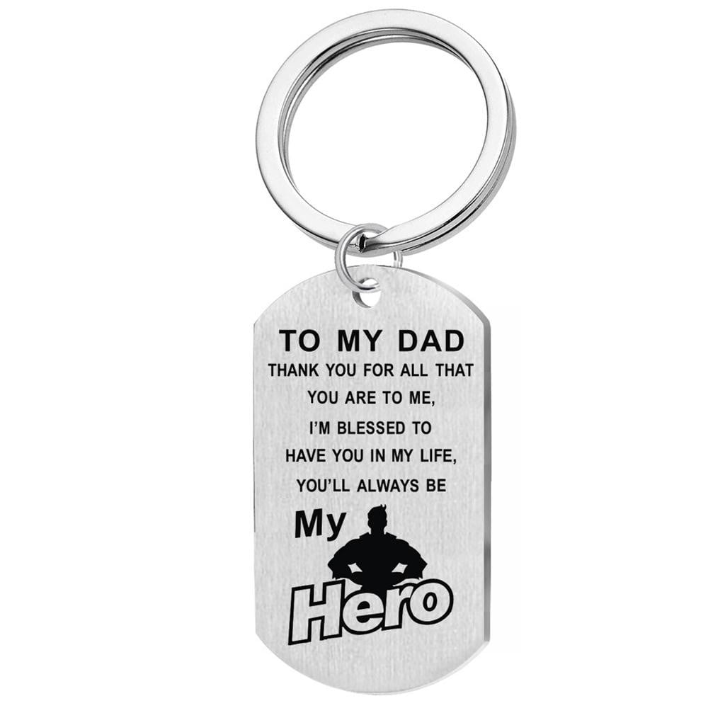Blekii Father's Day Gift Pendant Necklace To My Dad Letter Military Key ...