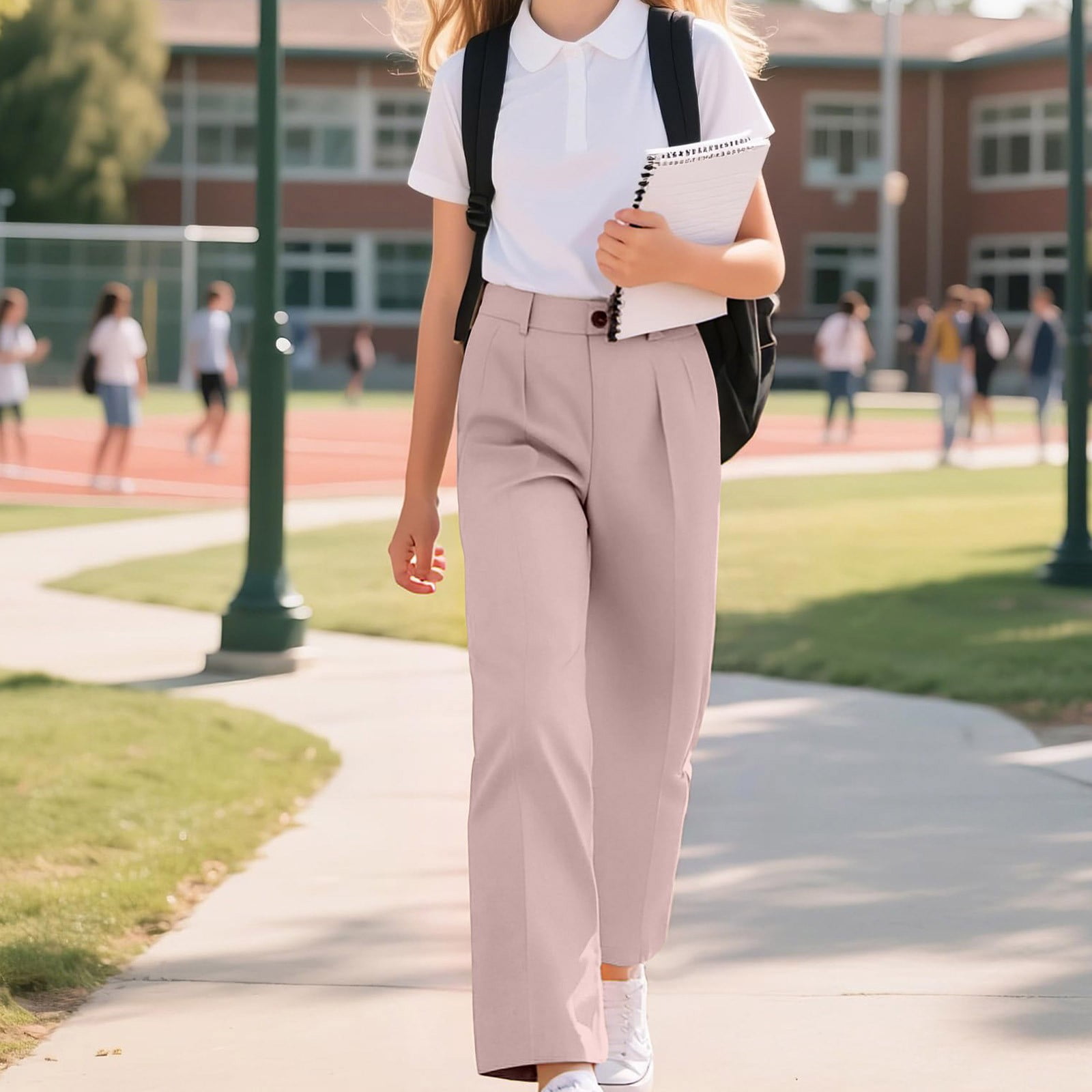 Blekii Girls Dress Pants Wide Leg Trousers, Girls Dress Pants Wide Leg ...