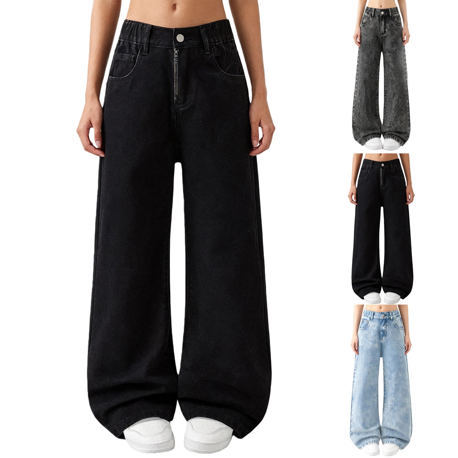 Blekii Girls High Waist Wide Leg Jeans, Girls High Waist Wide Leg Jeans ...