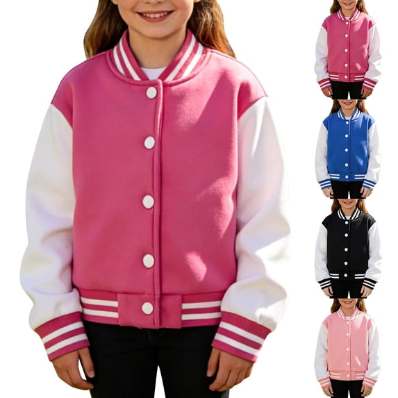 Blekii Girls' School Style Knitted Cardigan with Color Blocking Casual ...