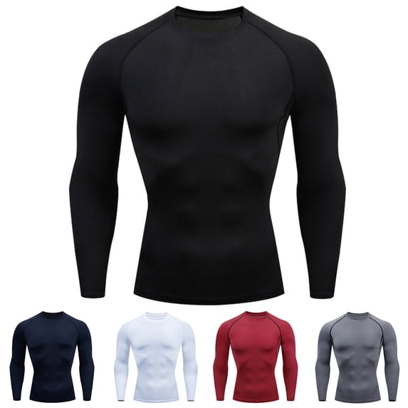 Blekii Men's Fitness Long Sleeve Running Sports T-Shirt - Quick Dry ...
