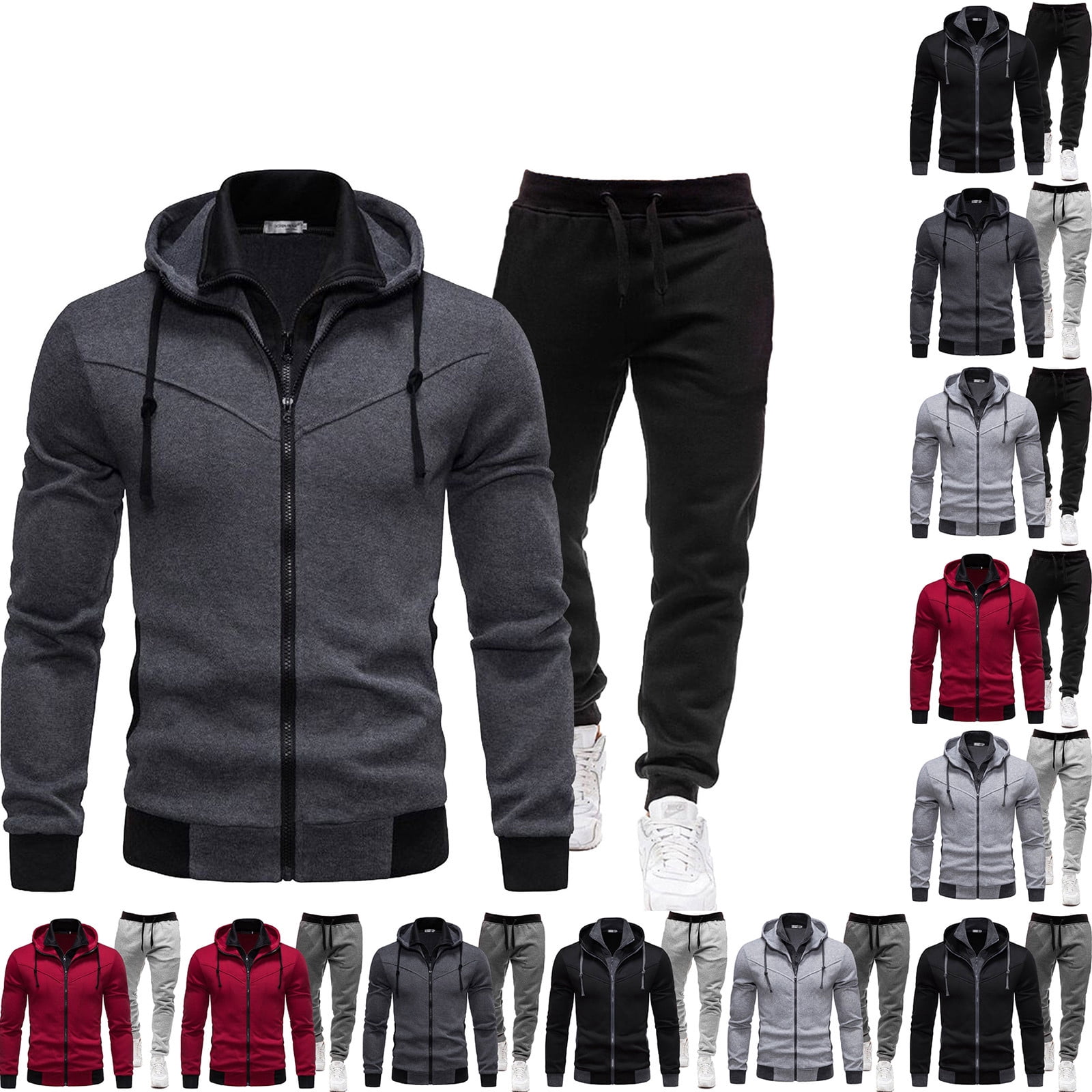 Blekii Men's Layered Gold Necklace, Fashion Two-In-One Sweatshirt ...