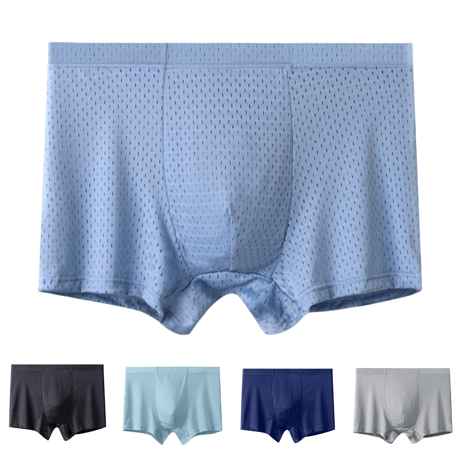 Blekii Men's Mesh Ice Silk Underwear, Breathable Cool Briefs with Pouch ...