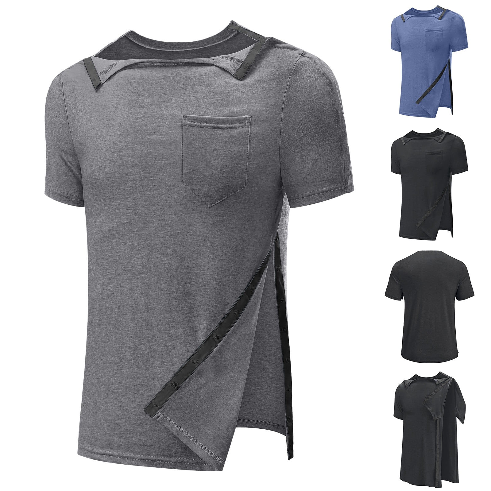 Blekii Men's Post Shoulder Surgery Recovery Full Tear Long Sleeve Shirt ...