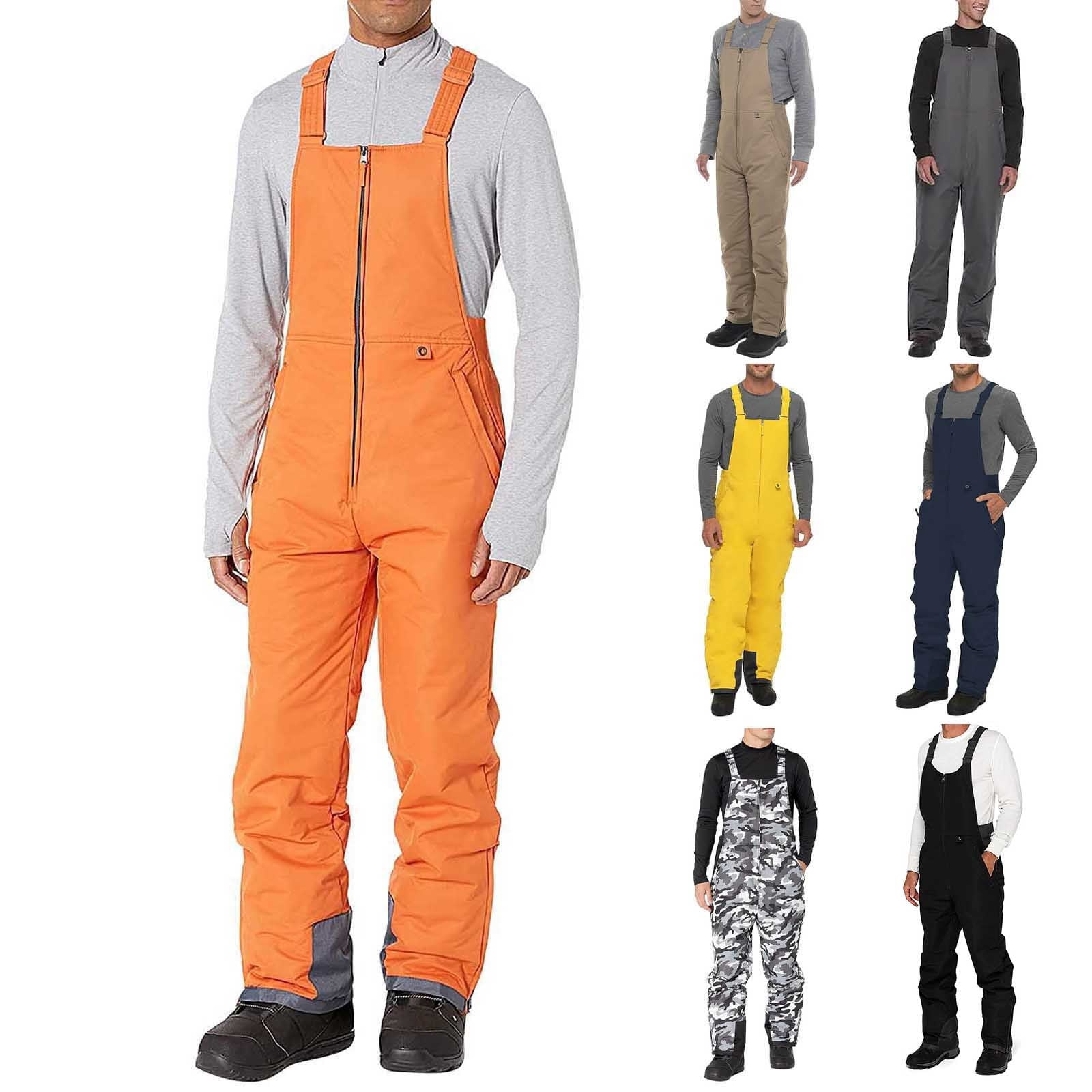 Blekii Men's Ski Pants Overalls, Insulated Waterproof Snowboard Bibs ...