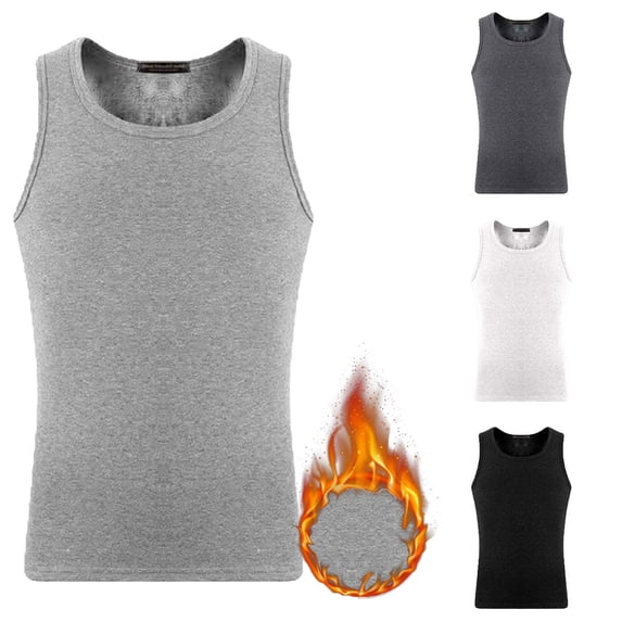 Blekii Men's Velvet Fashion Inner Vest Sleeveless Tank - Soft Warm ...