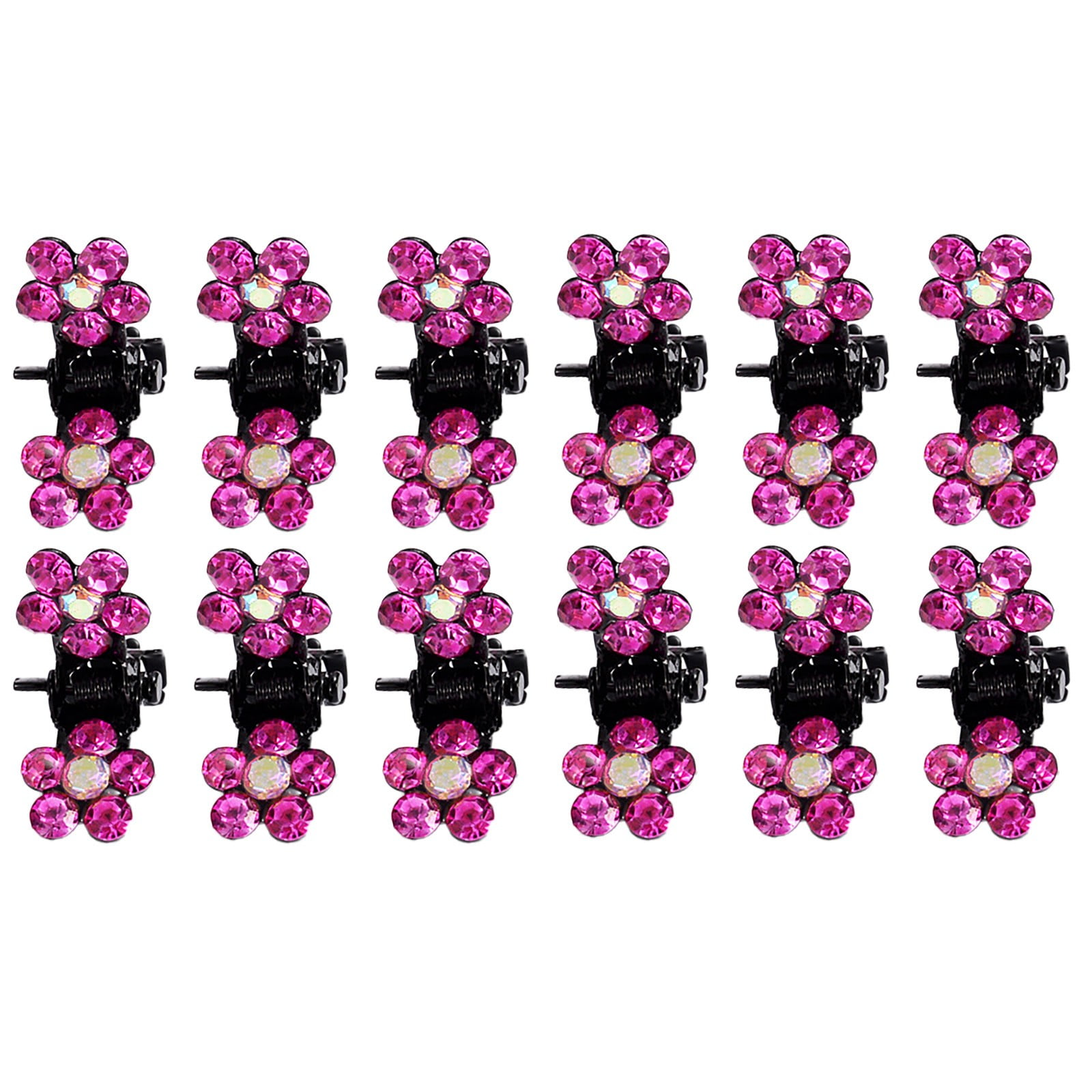 Blekii Mini Glitter No-Slip Hair Clamps 12pc - Teeth Jaw Clips, Styling ...