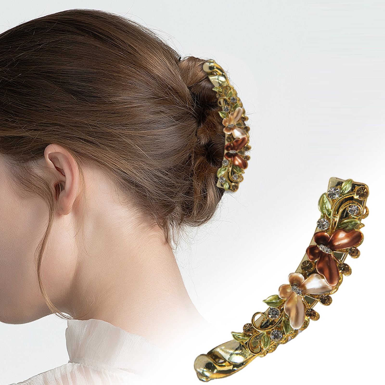 Blekii Polyester Hair Clip Sparkly Banana Hair Clips for Women Girls ...