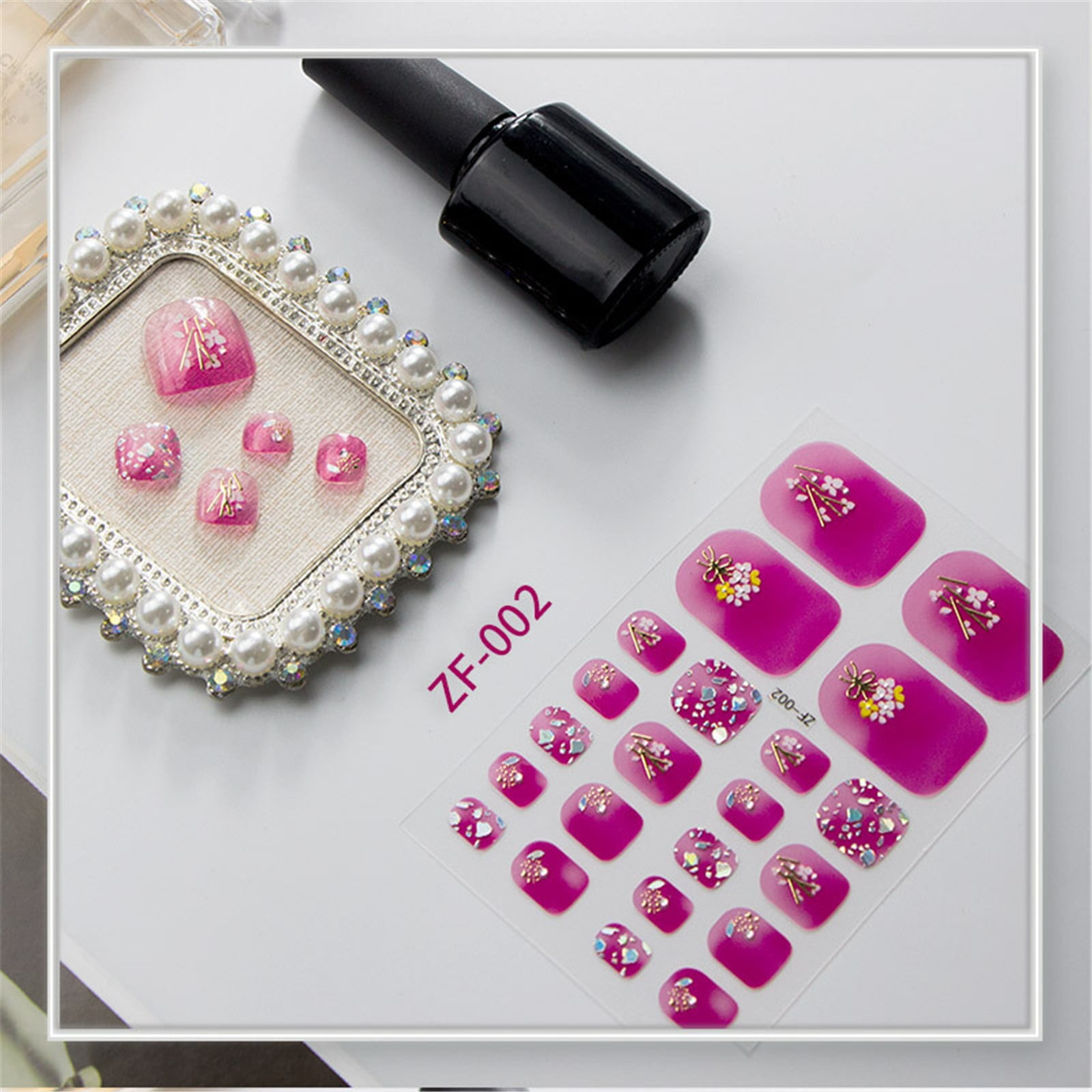 Blekii Sales Today Clearance! Summer Foot Nail Stickers, Toe Nail Art ...