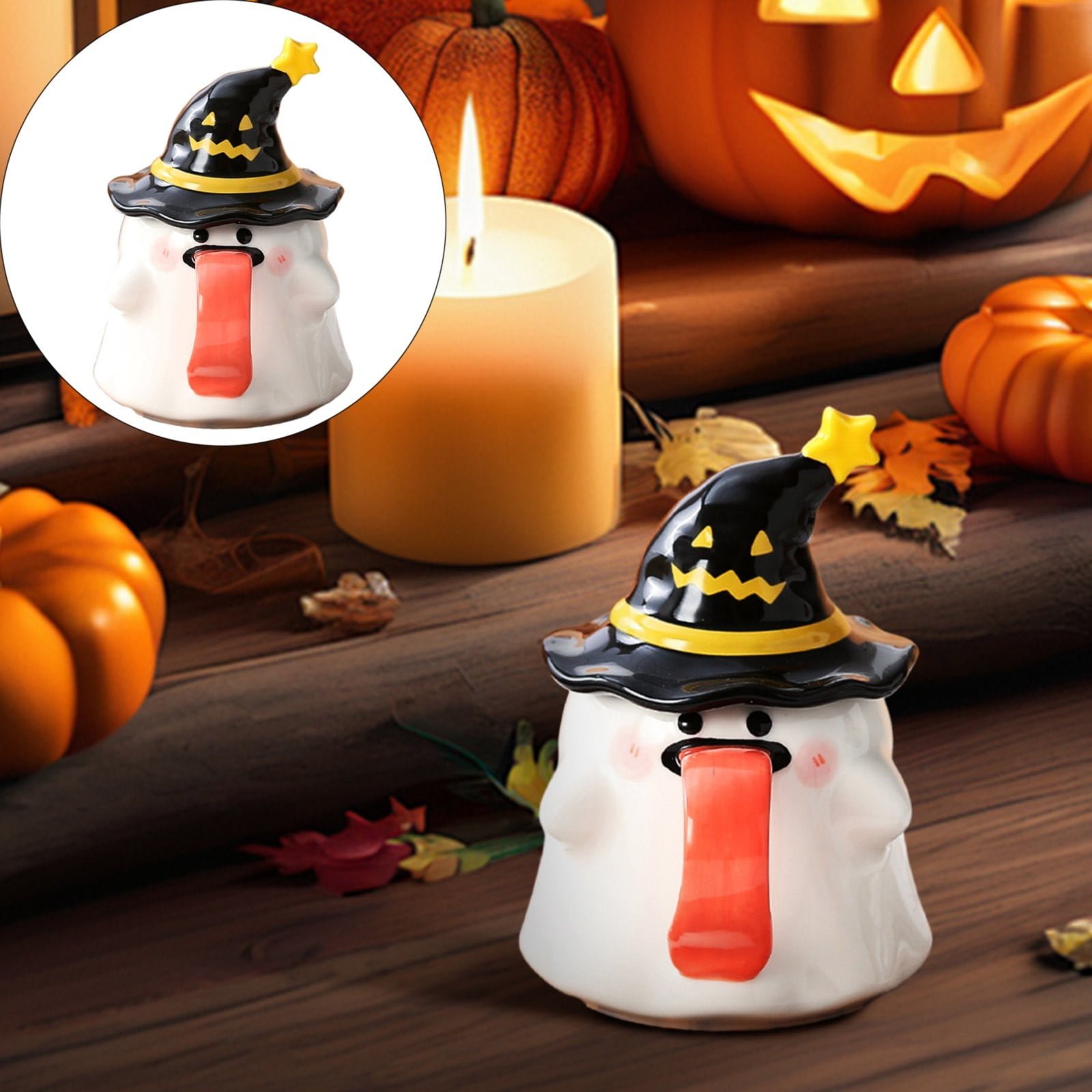 Blekii Witch Hat Halloween Ceramic Mug – Tongue-Out Specter Design ...