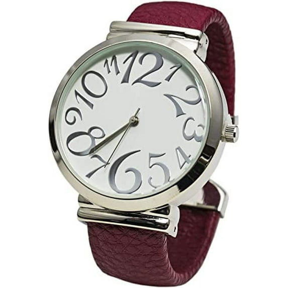 Blekon Collections Analog Quartz Crazy Numbers 40mm Dial Ladies Pebble ...