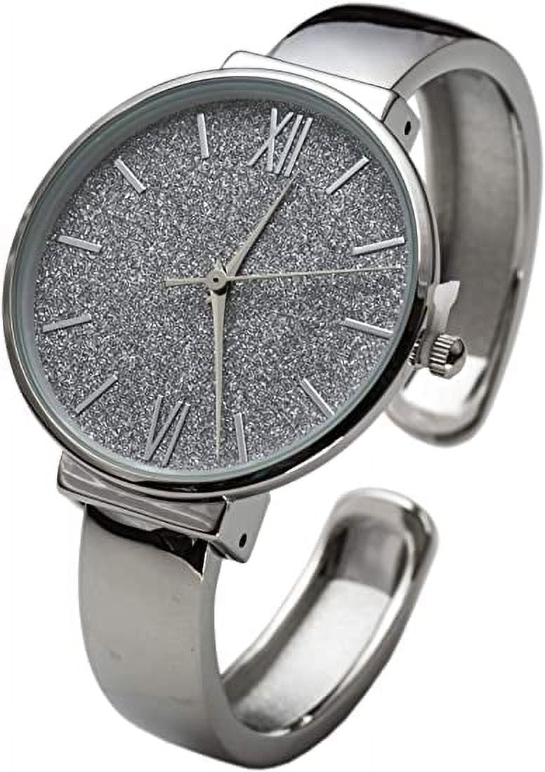 Blekon Collections Japanese Quartz 36mm Glitter Textured Face Metal ...