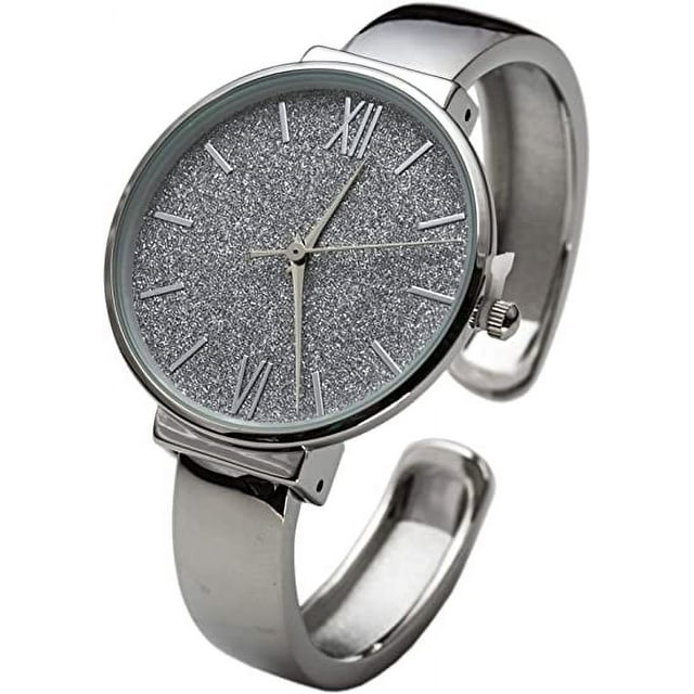 Blekon Collections Japanese Quartz 36mm Glitter Textured Face Metal ...