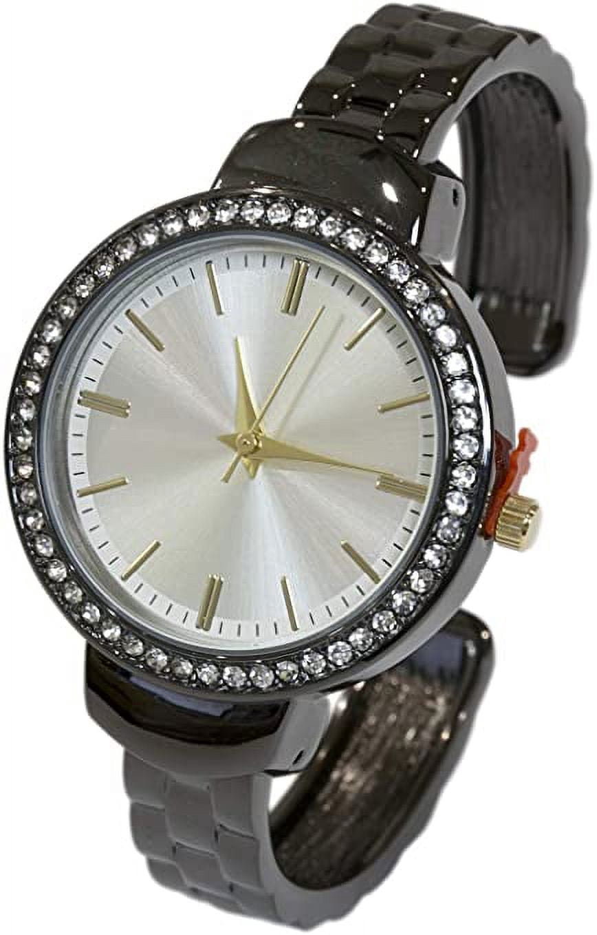 Blekon Collections Quartz Elegant Womens Rhinestone Bezel Stainless ...