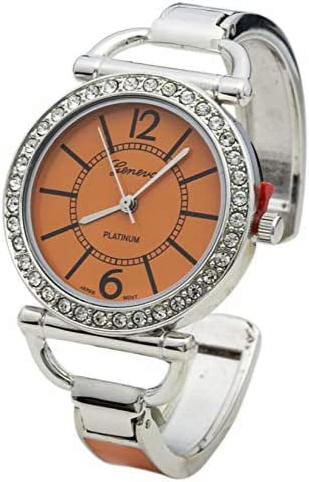 Blekon Collections Quartz Women's 34mm Rhinestone Bezel Cuff Bangle ...