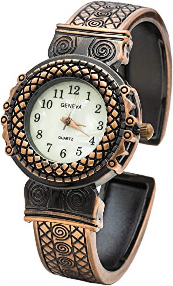 Blekon Collections Quartz Womens 30mm Case Antique Copper Bangle Watch ...