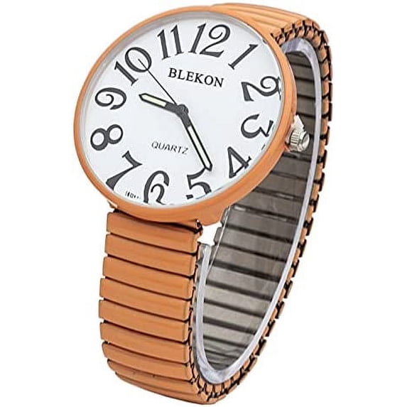 Blekon Collections Quartz Womens 42mm Face Large Stretch Band Watch ...