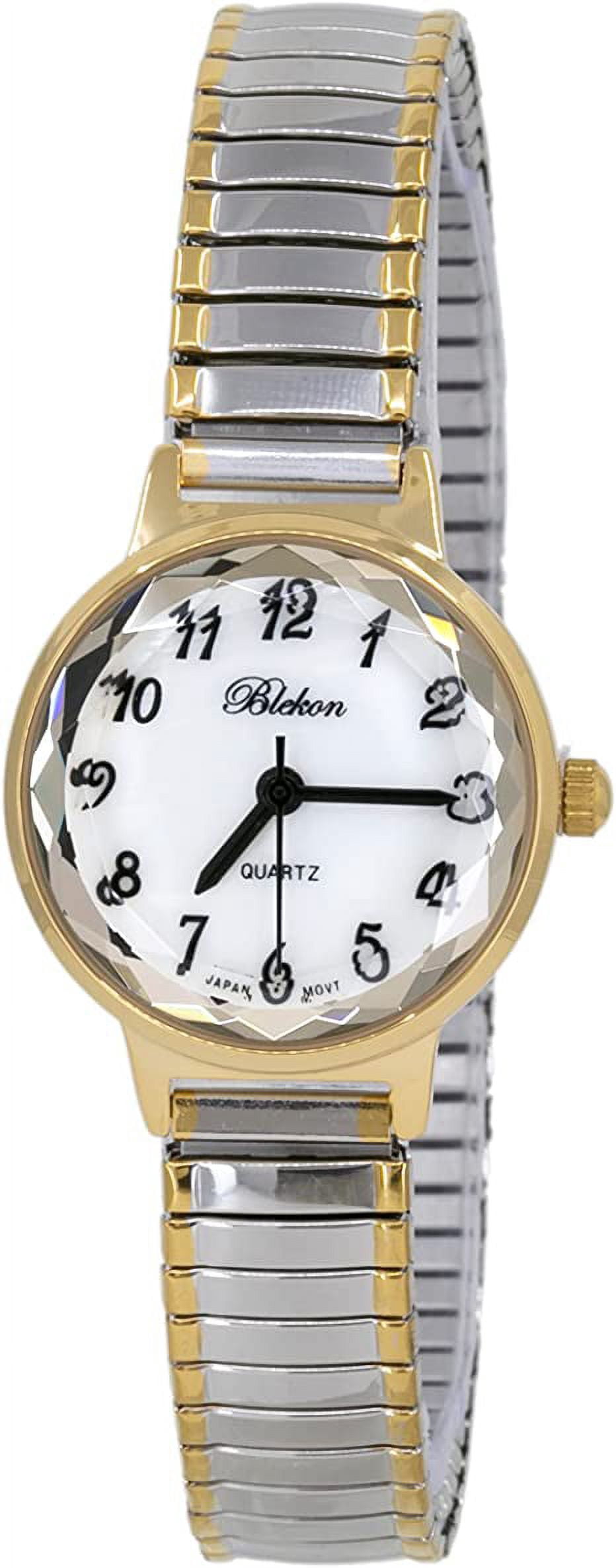 Blekon Collections Women's 25mm Analog Display Case Cut Crystal Mother ...
