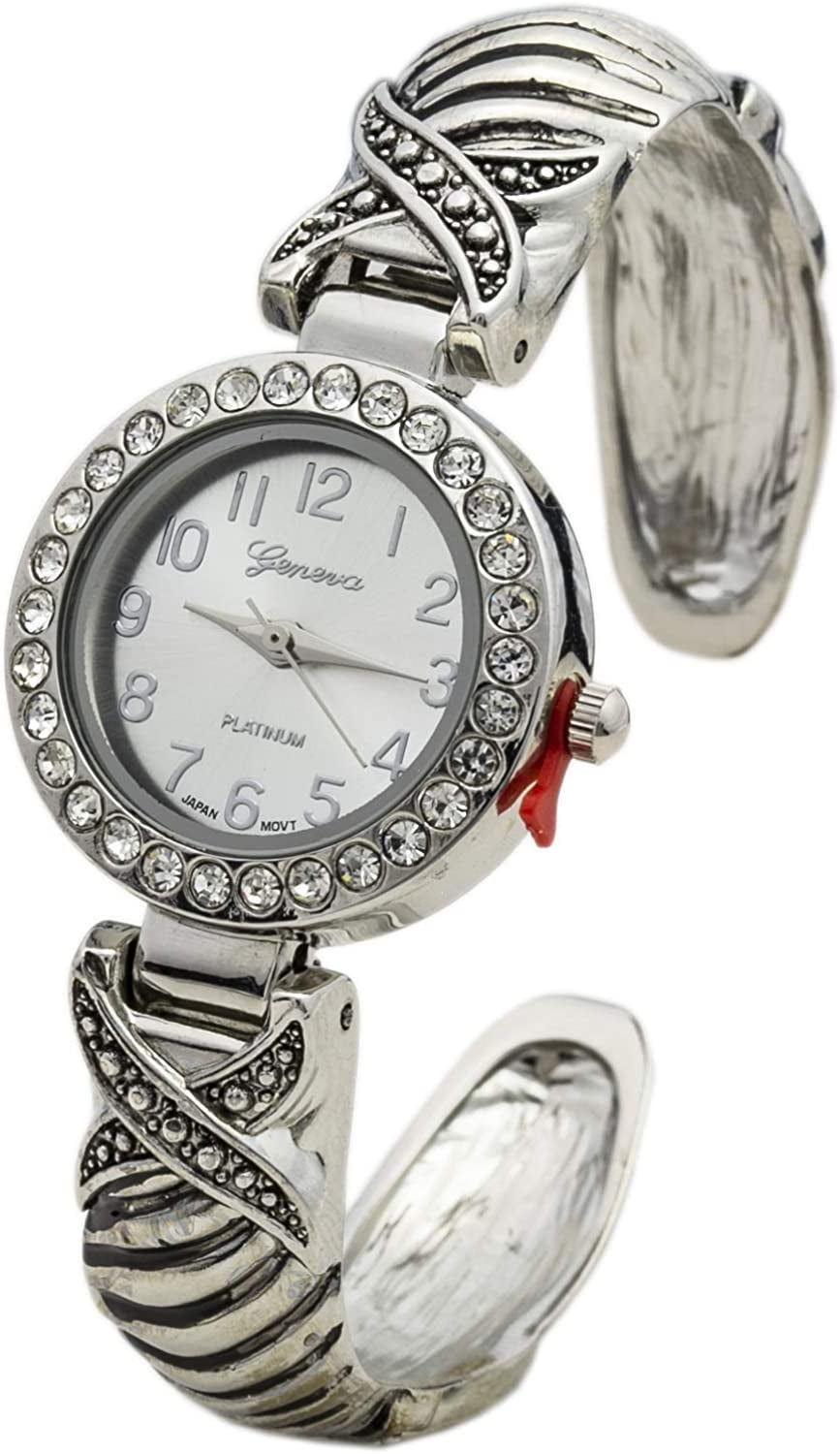 Blekon Collections Women's 25mm Case Stripe Designed Concho Bangle ...