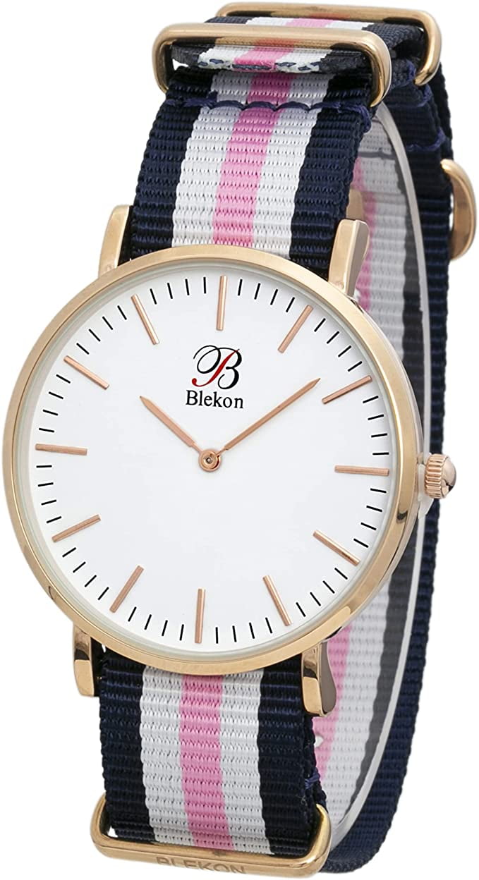 Blekon Collections Women's 40mm Ultra Thin Case Slip Through Indexed ...