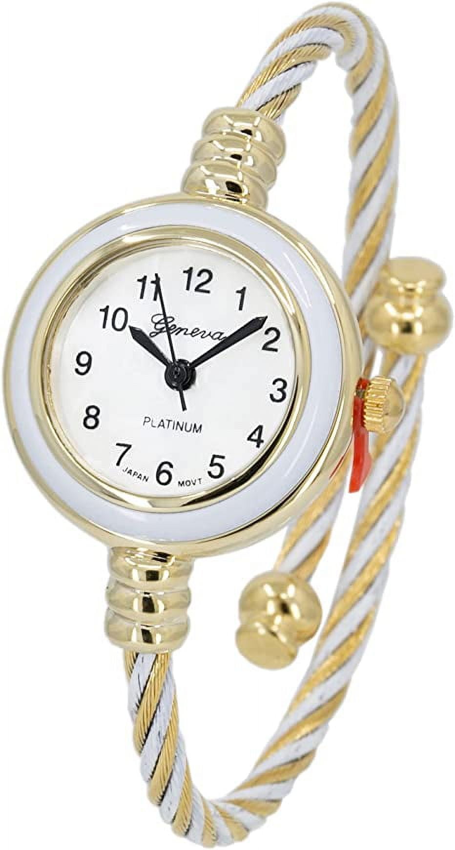 Blekon Collections Women's Cuff Watch - Round Analog Display Arabic ...