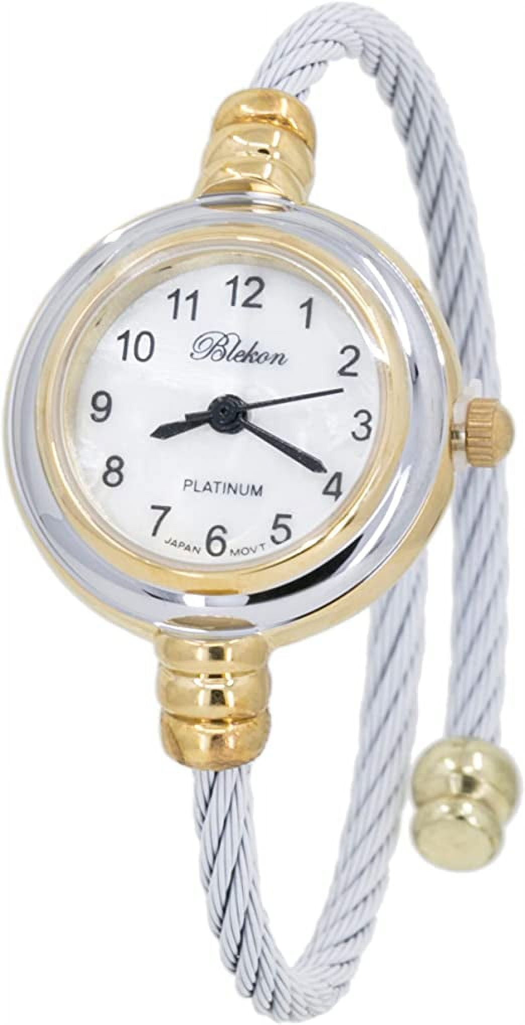 Blekon Collections Women's Cuff Watch - Round Analog Display Arabic ...