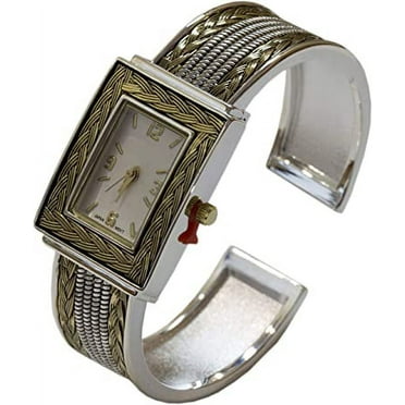 Silver String Style Band Luxury Women's Bangle Cuff Watch - Walmart.com