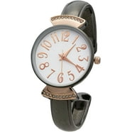 Silver Square Dial with Oversized Hours, Stitch Style Bangle Cuff Watch ...