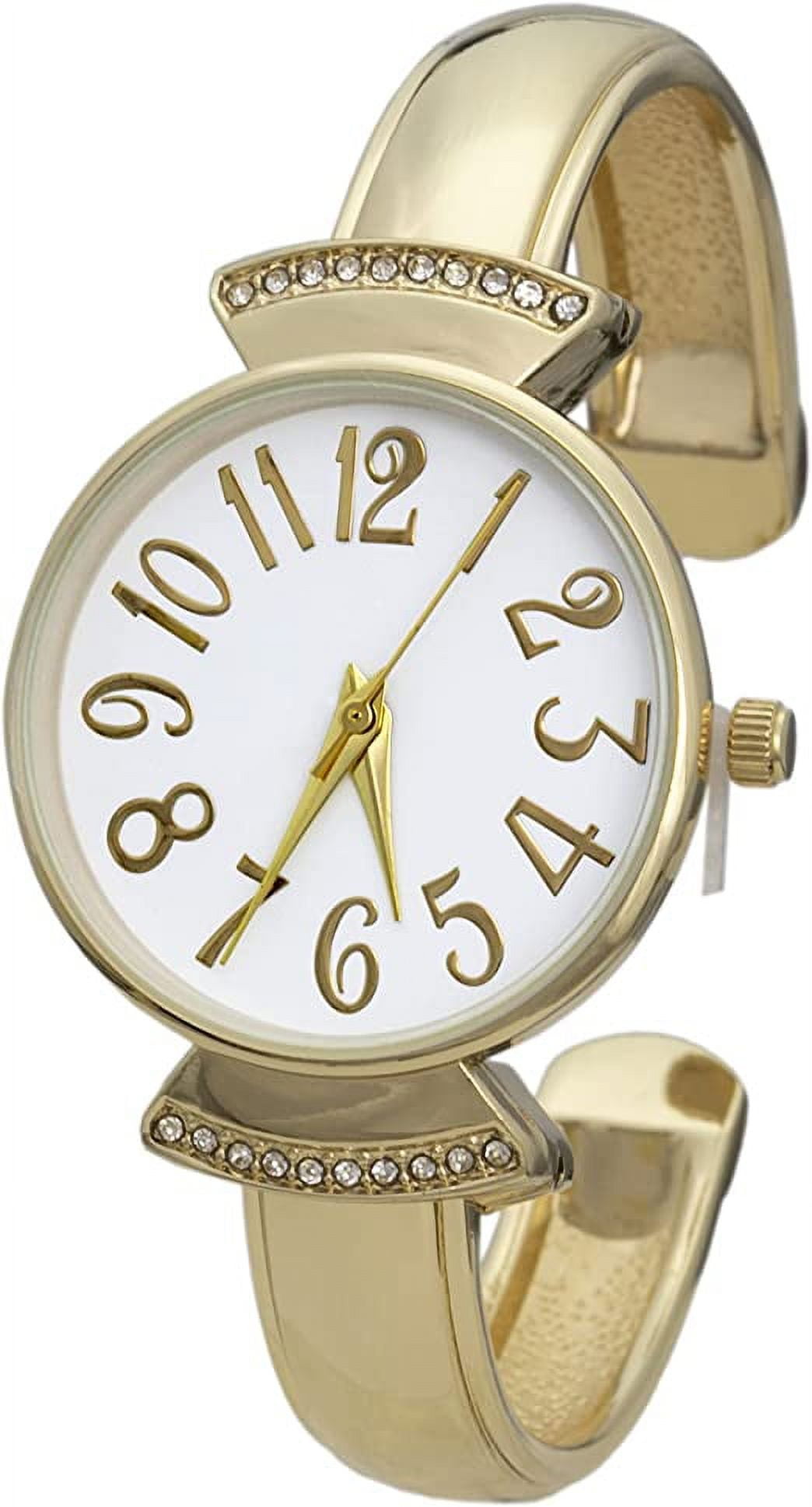 Blekon Collections Womens 29mm Case Large Numbers Narrow Cuff Bangle ...