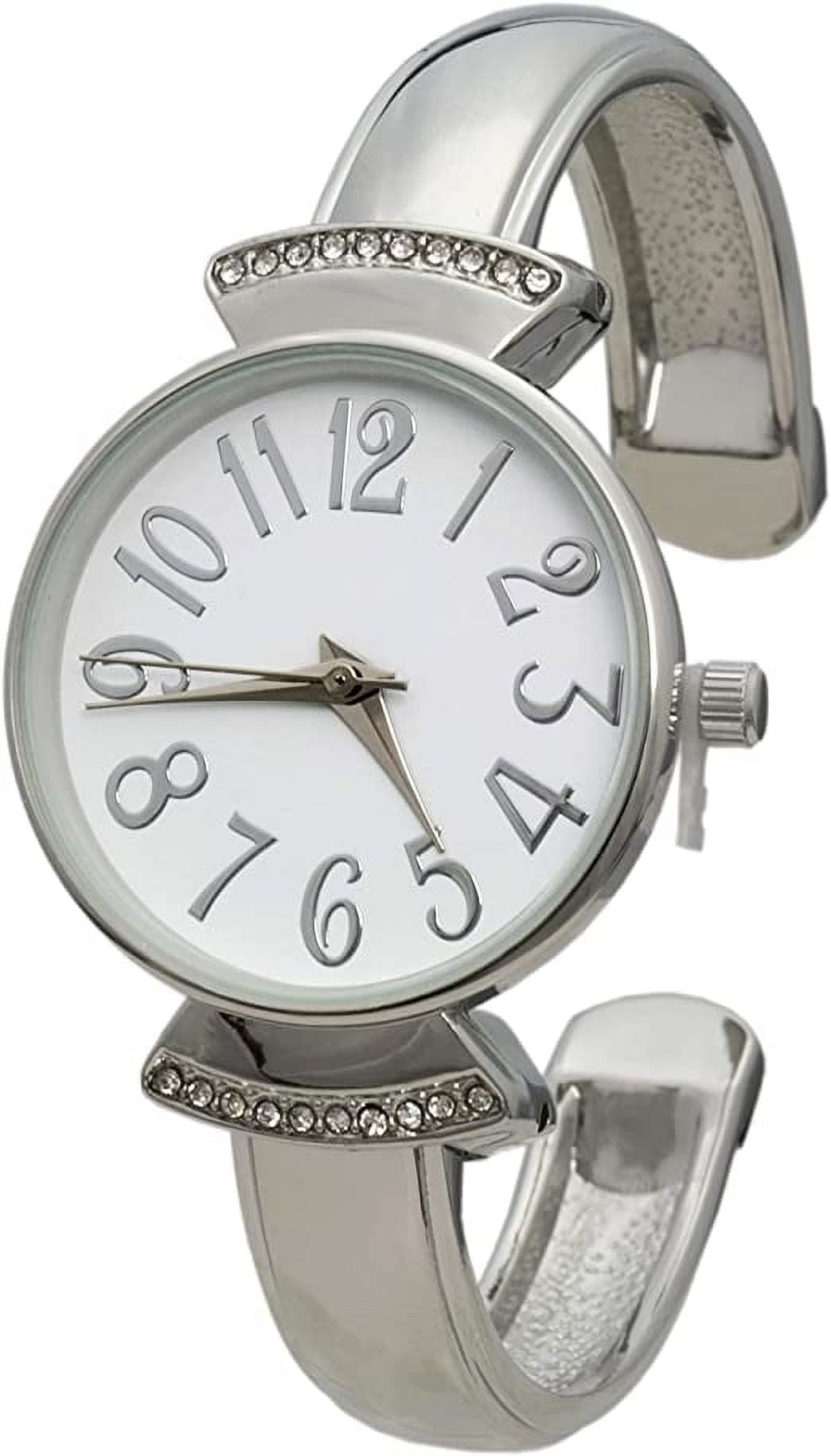 Blekon Collections Womens 29mm Case Large Numbers Narrow Cuff Bangle ...