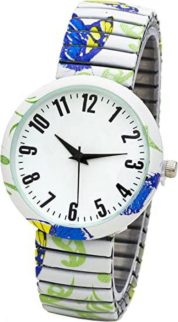 Blekon Collections Womens 38mm Case Artistic Designed Stretch Band ...