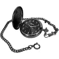 Blekon Classic Quartz Pocket Watch with Chain, Arabic & Roman Numerals ...