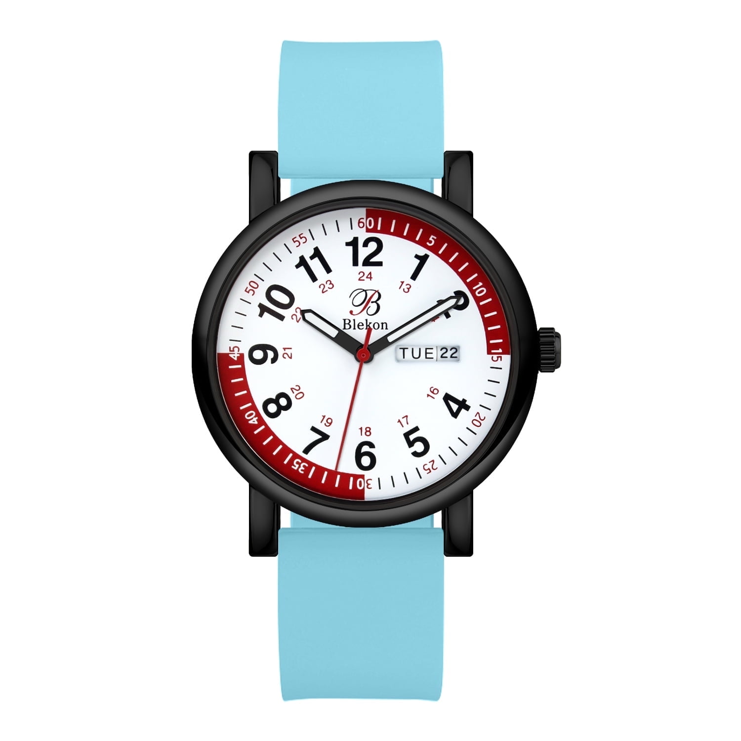 Blekon Original Analog Nurse Silicone Band Watch - Second Hand, Water ...