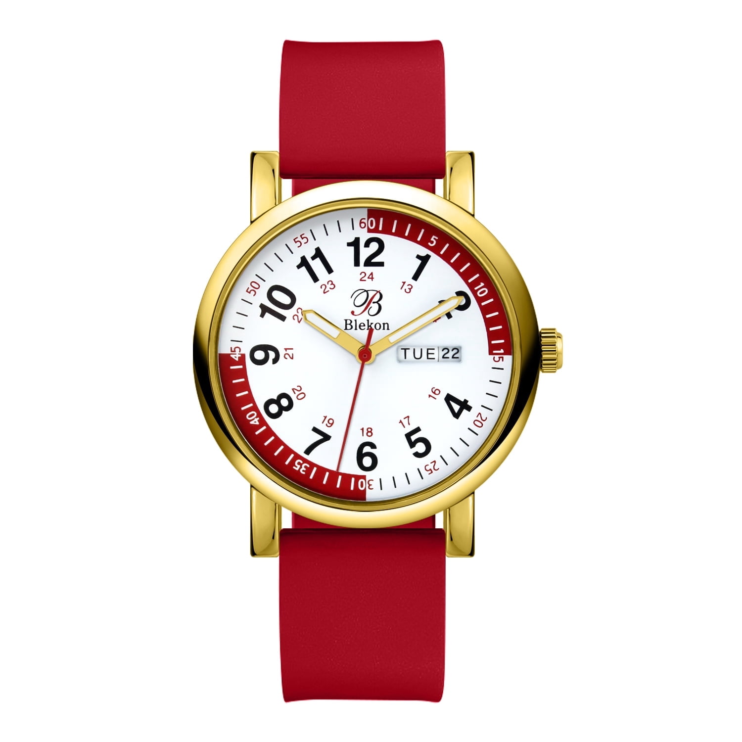 Blekon Original Nurse Watch - Medical Scrub Colors, Red Fifteen Minute ...