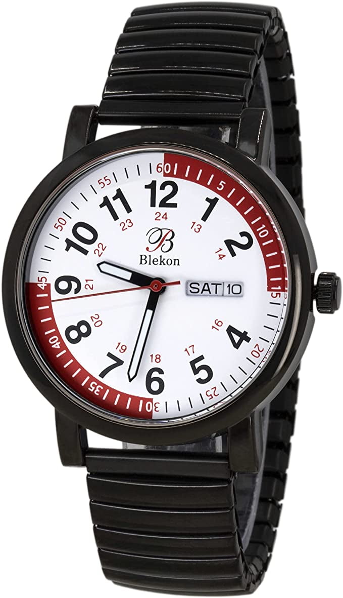Blekon Original Nurse Watch - Silver Stretch Band, Easy Read Dial ...