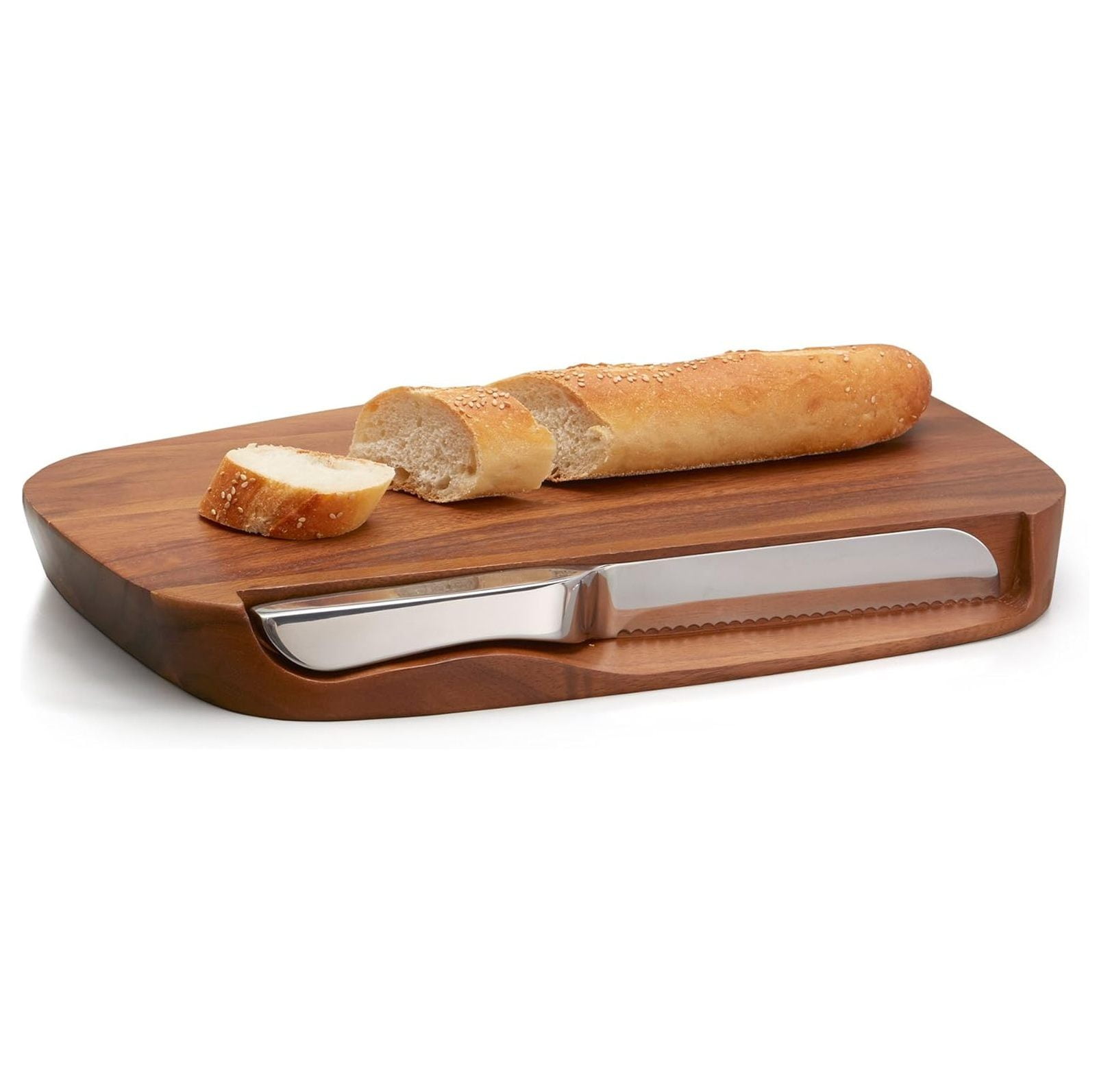Blend Bread Board with Knife | Made of Acacia Wood and Stainless Steel ...