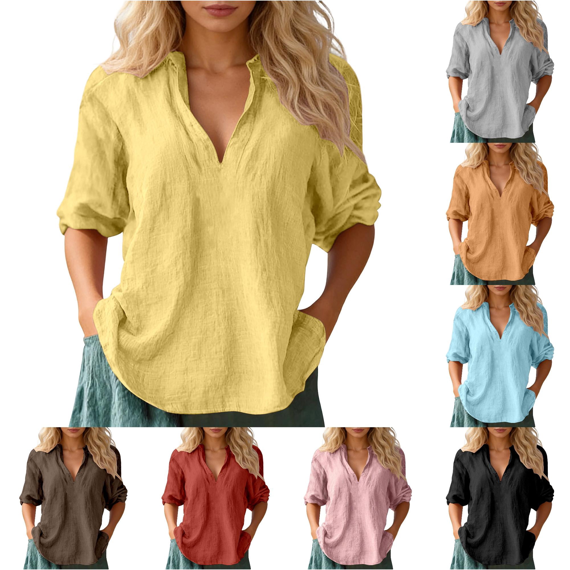Blend Button Down Shirt Casual Long Sleeve Blouse with Collar ...