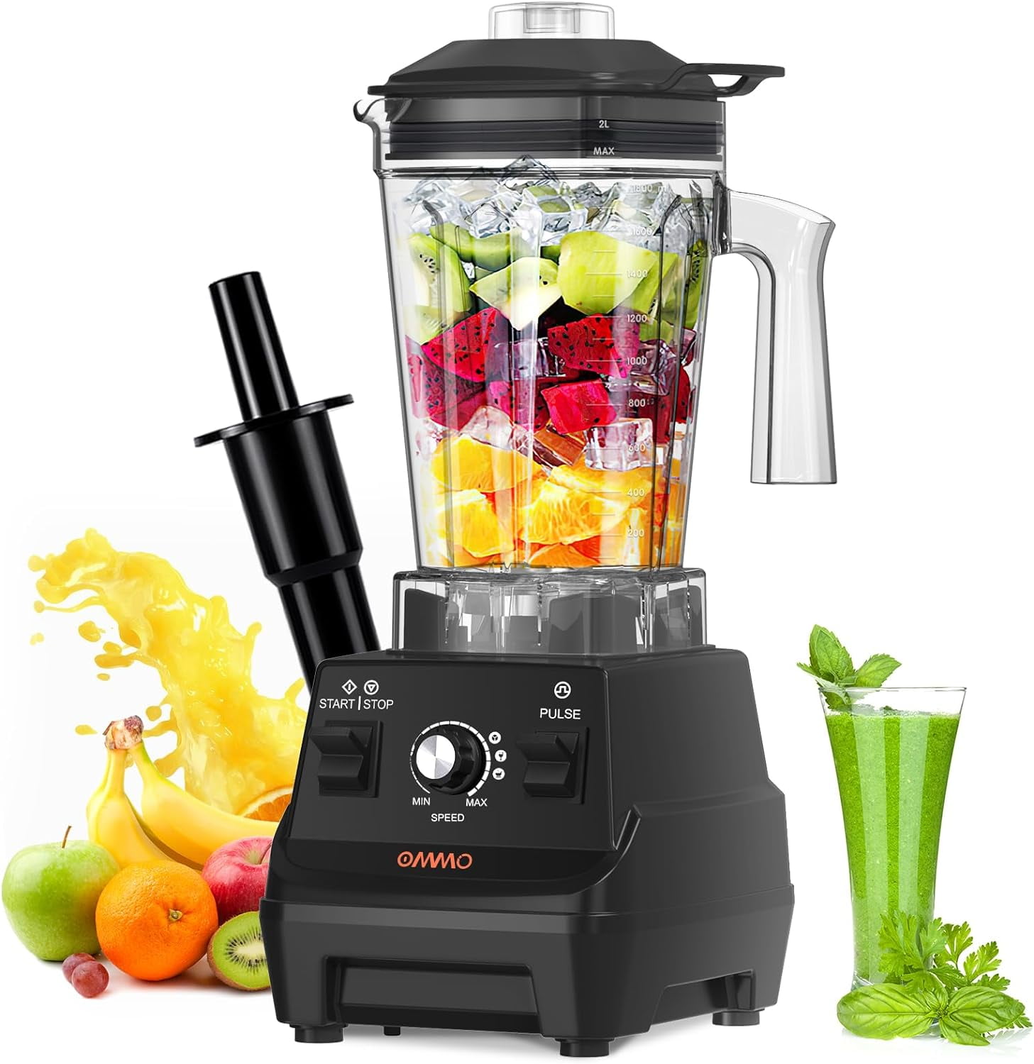 Blender 1800W, Professional High Speed Countertop Blender with Durable ...