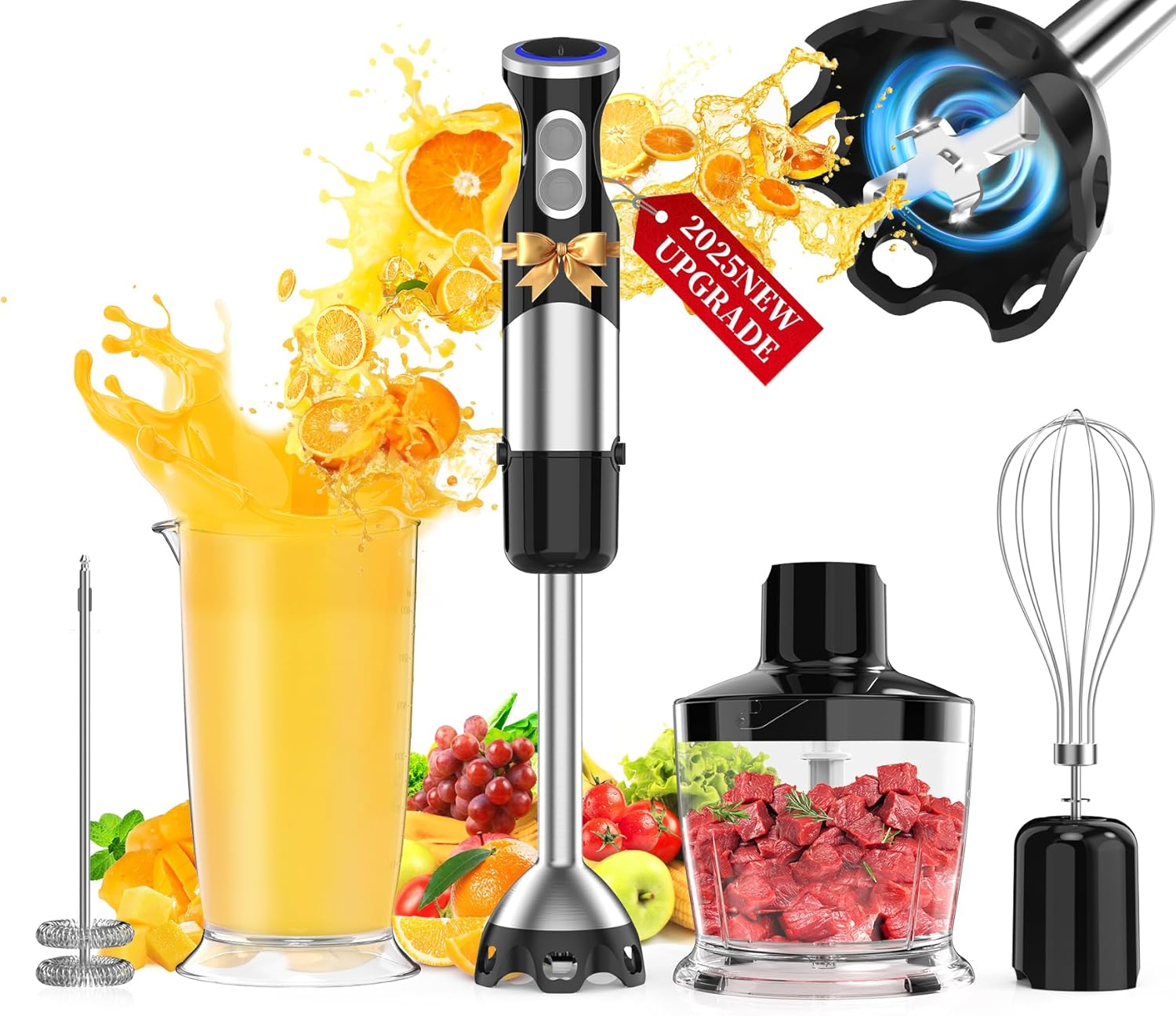 Blender 5 in 1 Handheld Blender - 1100W Scratch Resistant Blender Stick ...