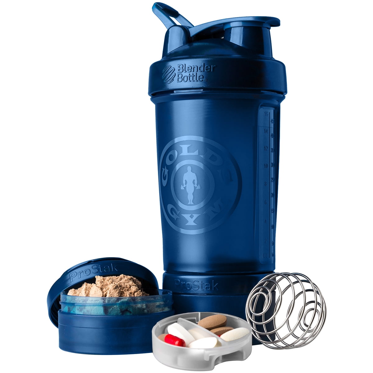 Blender Bottle Gold's Gym ProStak 22 oz. Shaker with Twist N' Lock Jars - Blue - Walmart.com