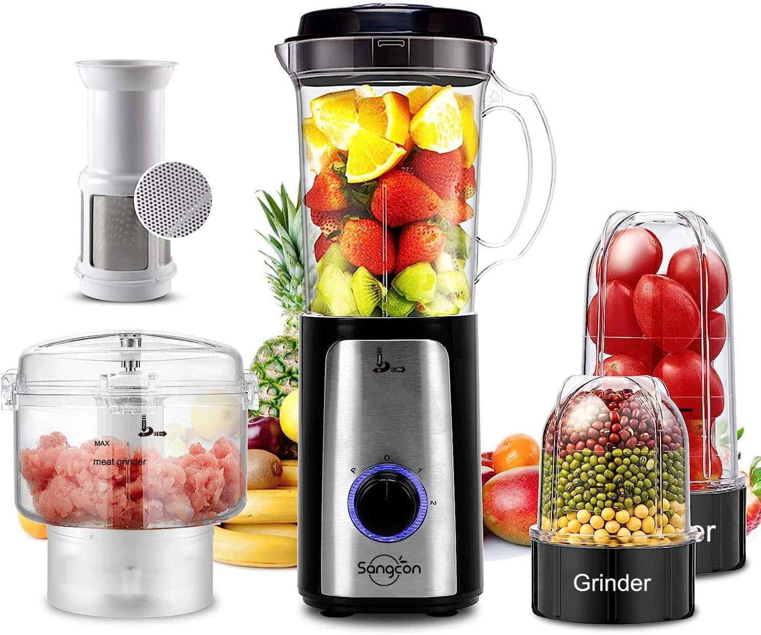Blender and Food Processor Combo for Kitchen, Small Electric Food ...