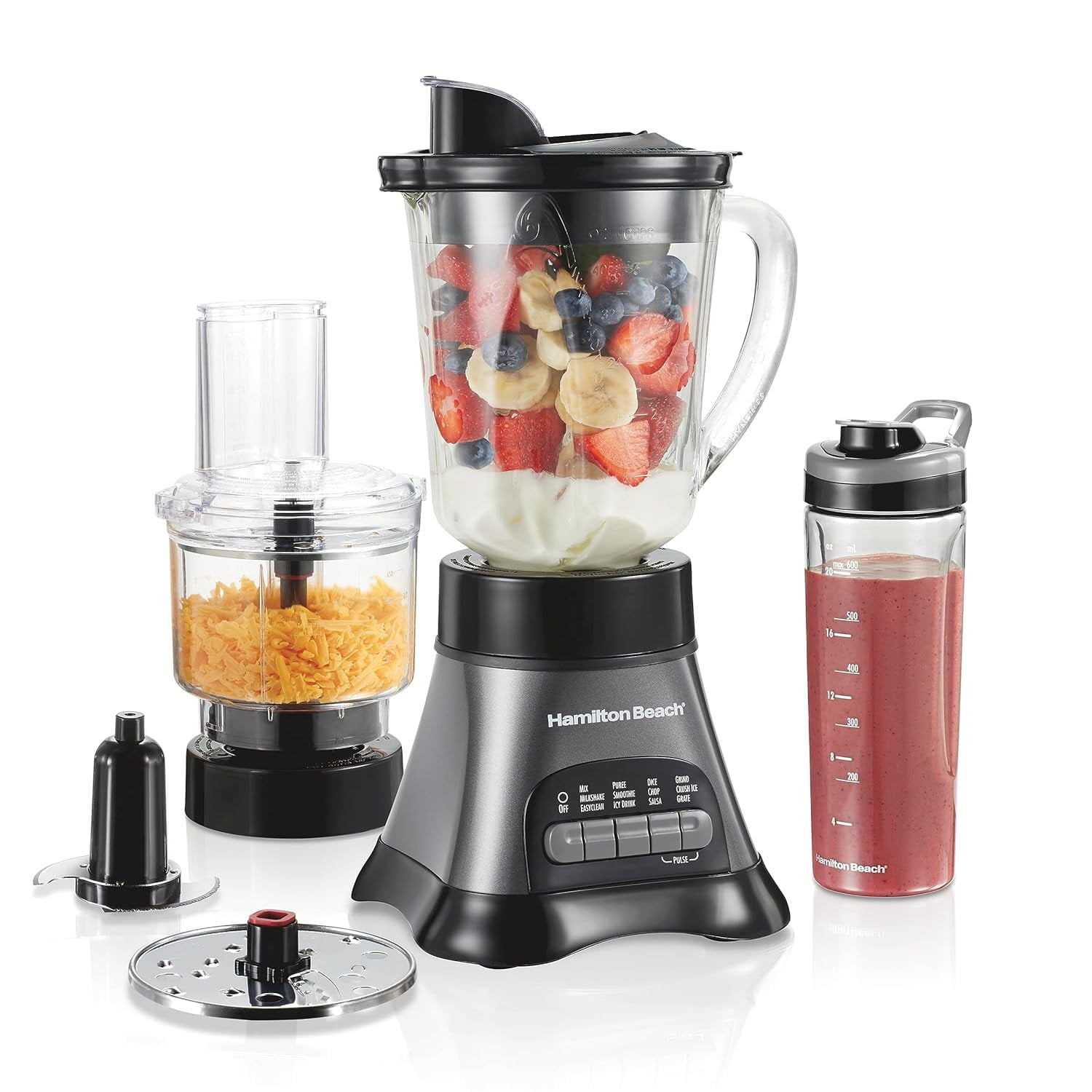 Blender and Food Processor Combo for Shakes & Smoothies, With 3 Cup Electric Chopper Attachment ...